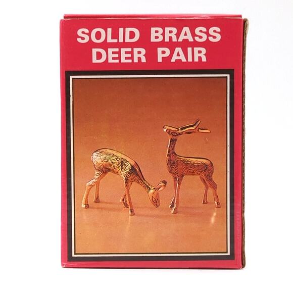 Art Ware | Accents | Solid Brass Christmas Reindeer Deer Figurine Pair ...